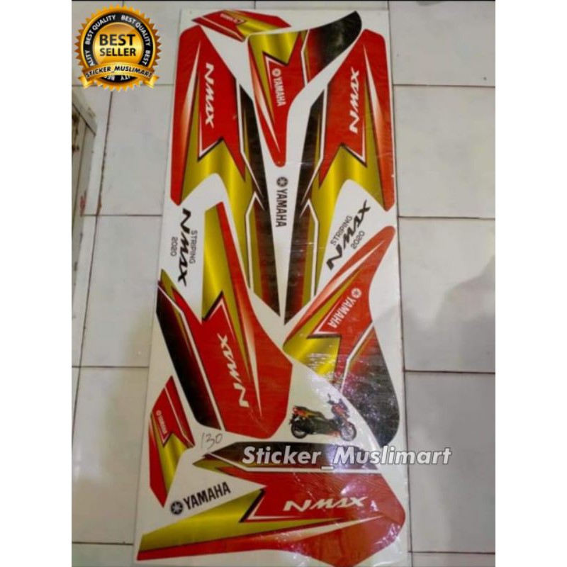 Putih MERAH Striping semi full New Nmax 2020 ตัวแปรรถจักรยานยนต์ สีทอง ...