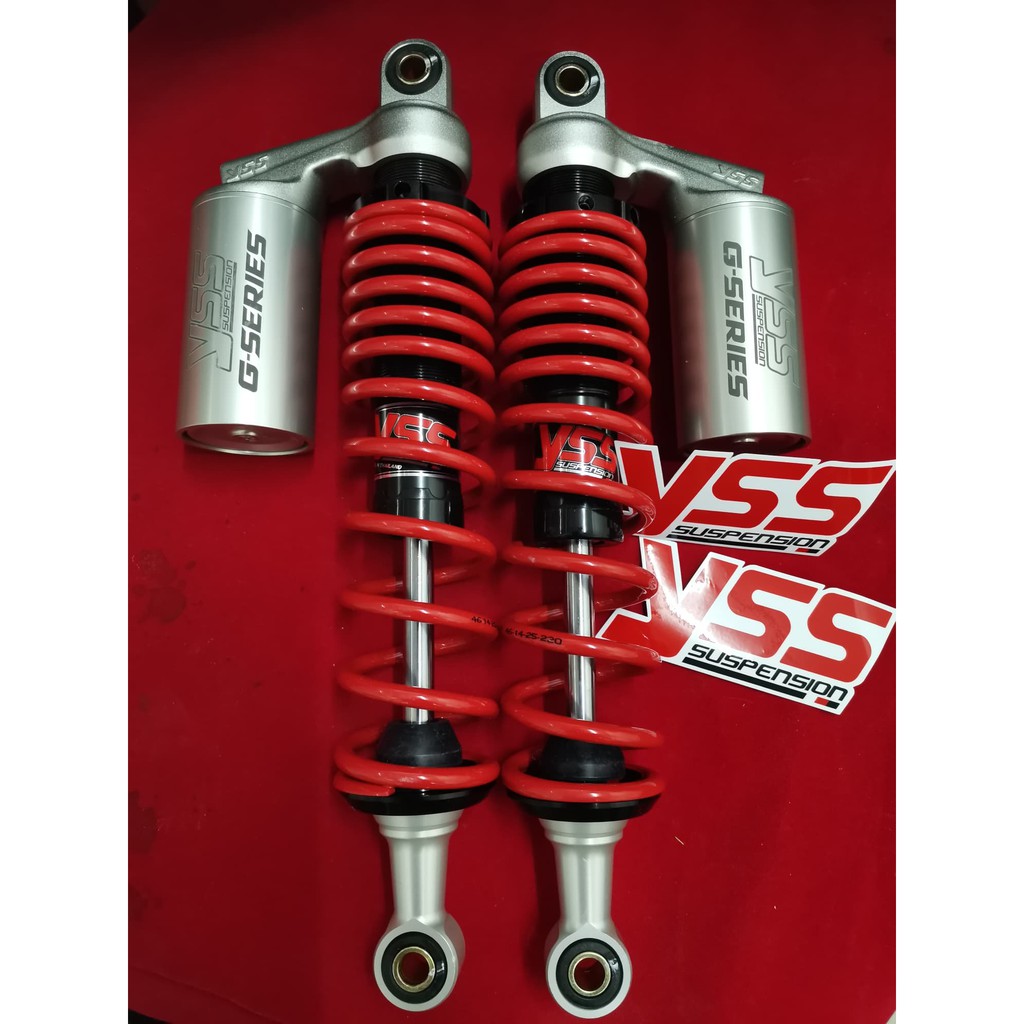 โช๊คyssแท้ (แก๊สแท้) G series โช๊คสปริงแดง กระปุกเงิน สำหรับ Wave ยาว ...