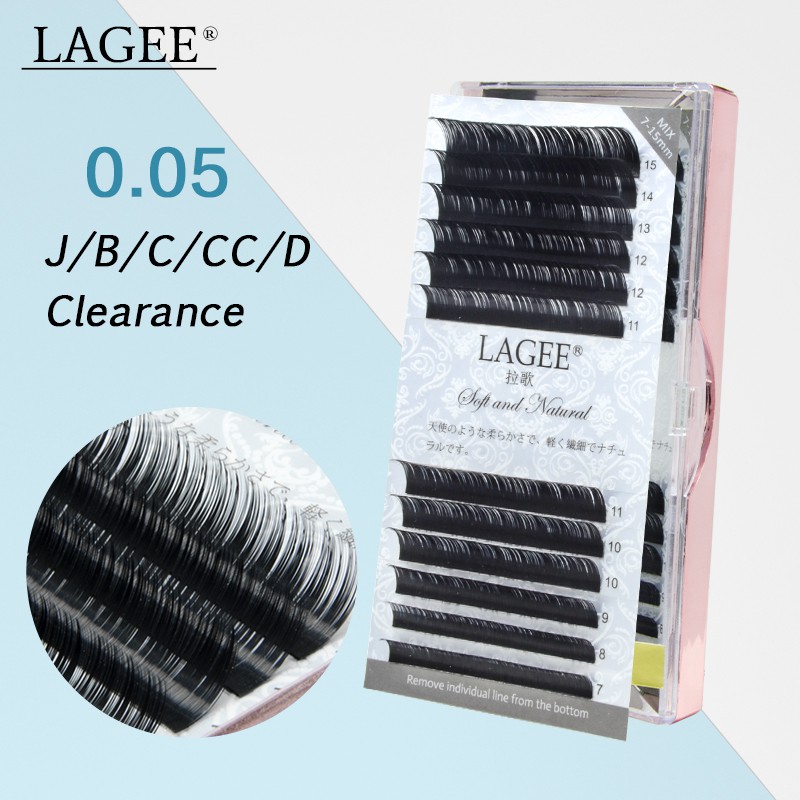 LAGEE ต่อขนตา พรีเมี่ยม faux mink สีดําเข้มปลอมขนตาปลอมธรรมชาตินุ่ม 0. ...