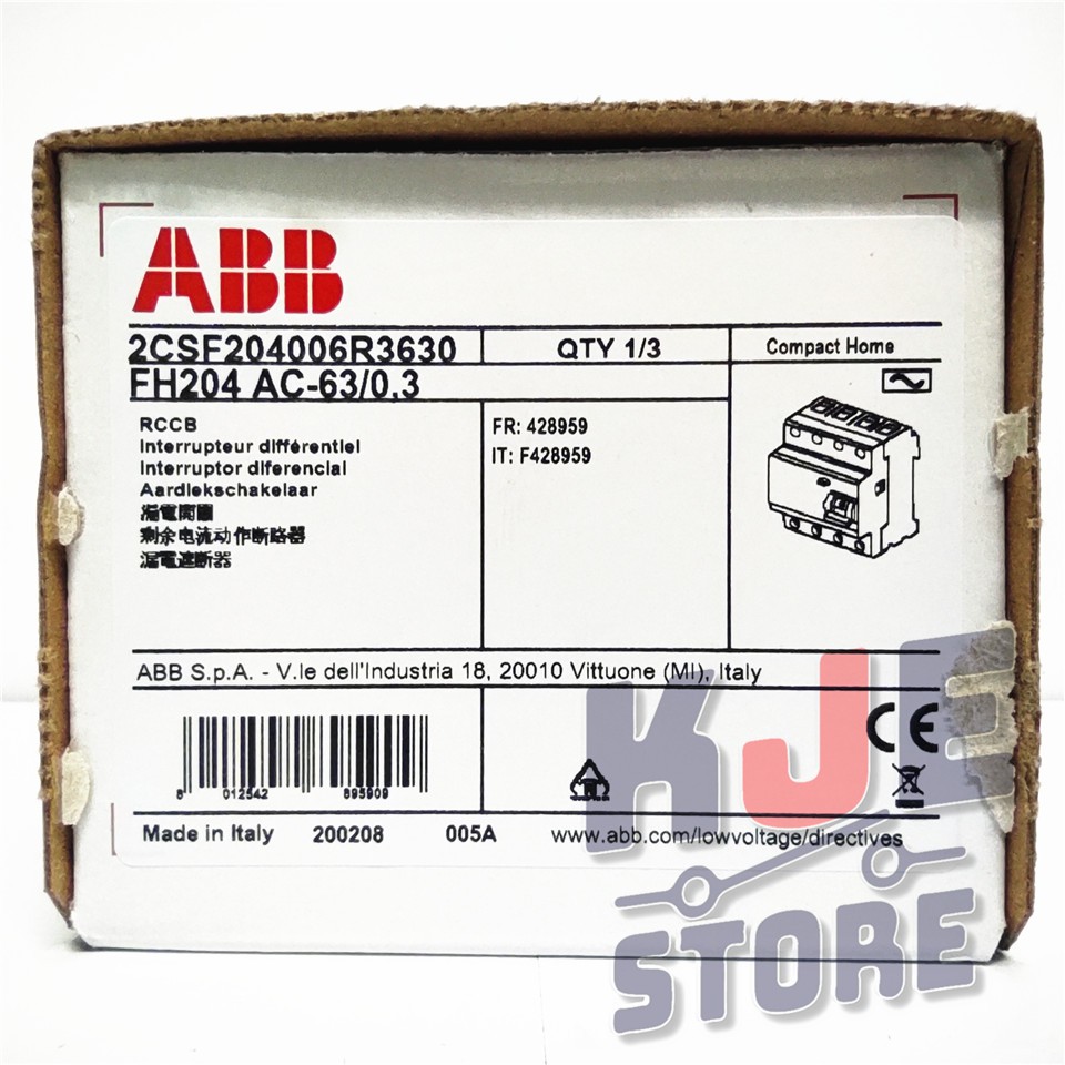 Abb ELCB/RCCB FH204 4P 63A [ 30mA / 100mA / 300mA ] | Shopee Thailand