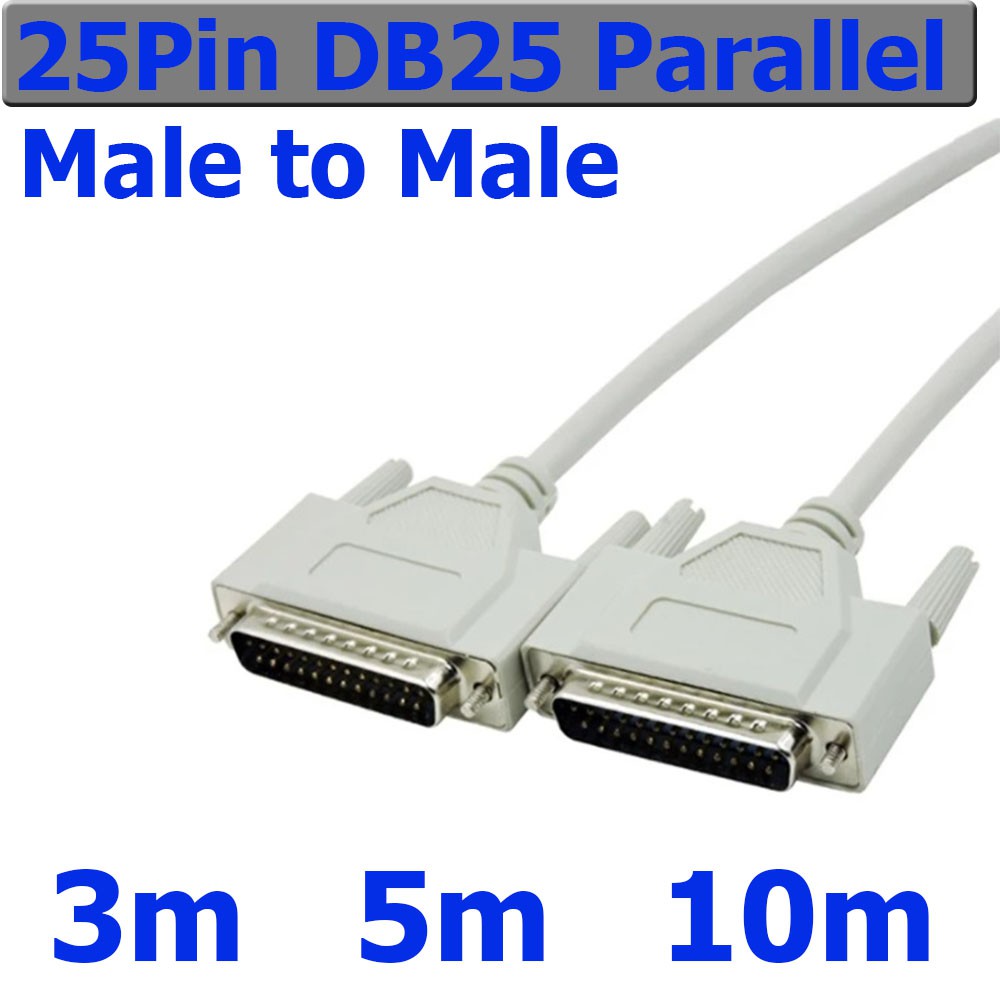 25Pin DB25 Parallel Male to Male LPT Printer DB25 M-M Cable computer ...