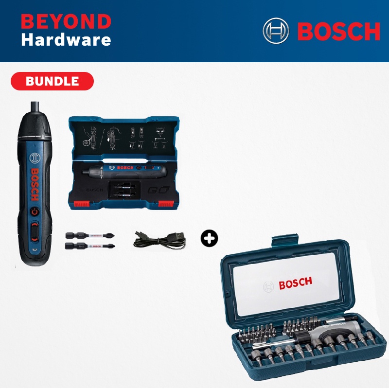 Bosch GO 2 SOLO ชุดไขควงอัจฉริยะ 06019H21L1 และชุดไขควง BOSCH และชุดน็อตเตอร์ 46 ชิ้น 2607017399 ...