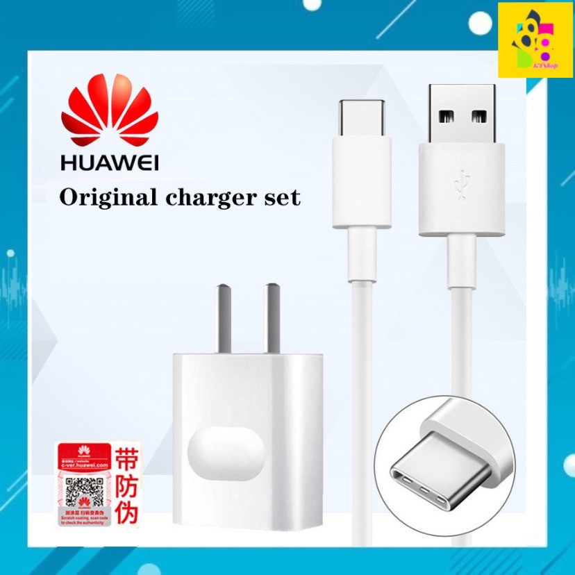 ชุดชาร์จ หัวชาร์จ สายชาร์จ Huawei TypeC Quick Charge ตรงรุ่น Nova4 Nova5T Y9Prime P9 P10 Mate9 ...