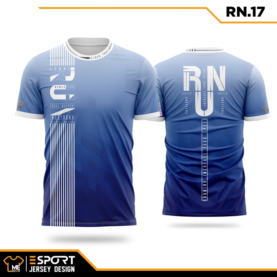 เสื้อกีฬาผู้ชาย ผู้หญิง (RN.16-RN.20) พิมพ์ลายทั้งตัว ใส่วิ่ง ออกกำลังกาย เบาสบายระบายอากาศได้ดี ...
