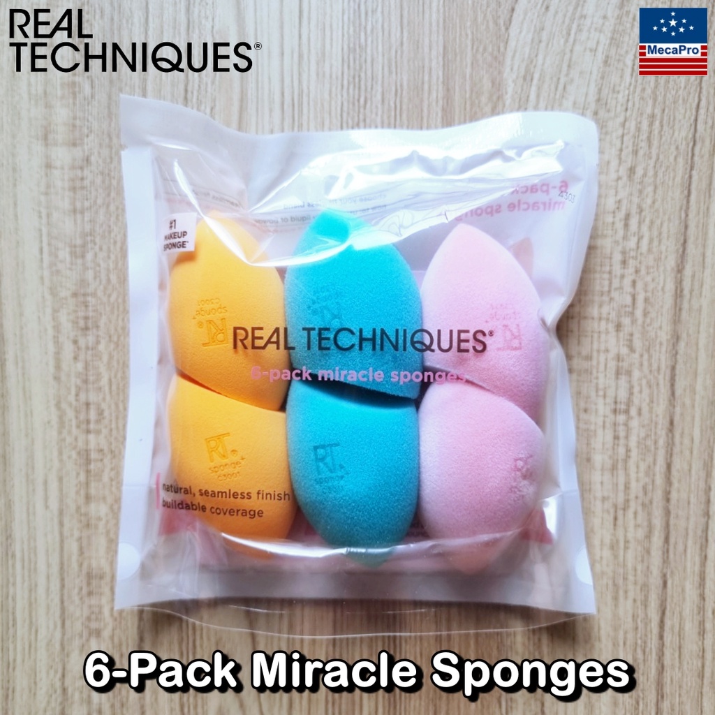 Real Techniques® 6-Pack Miracle Sponges เรียลเทคนิค ฟองน้ำแต่งหน้า ...