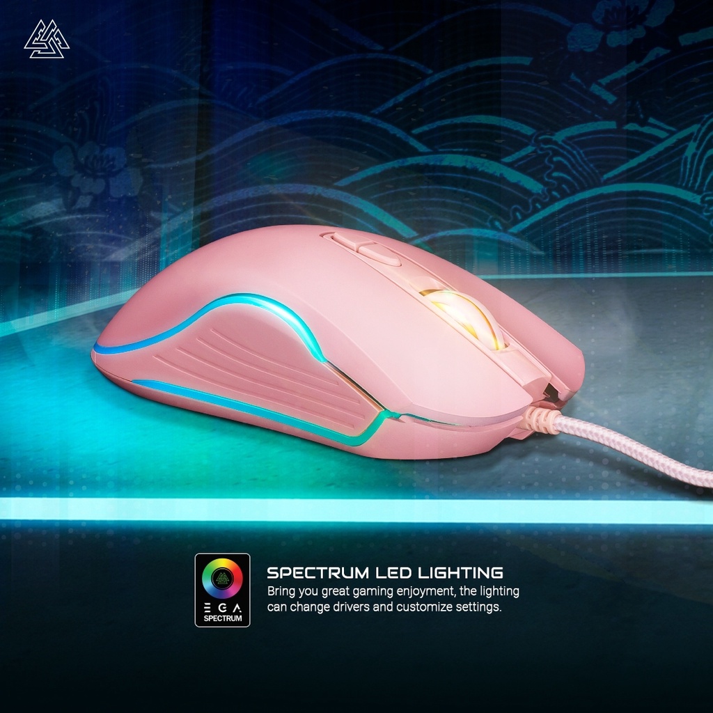 EGA TYPE M10 GAMING MOUSE เมาส์เกมมิ่ง มี 3 สี ไฟ RGB เชื่อม USB ปรับ ...
