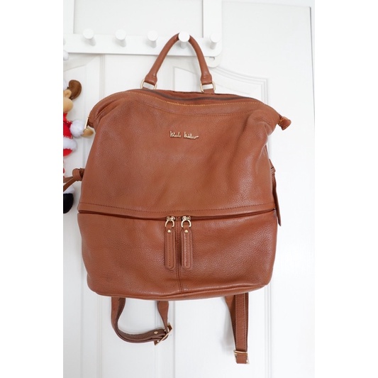 กระเป๋าเป้ nicole miller backpack มือสอง หนังแท้ทั้งใบ | Shopee Thailand