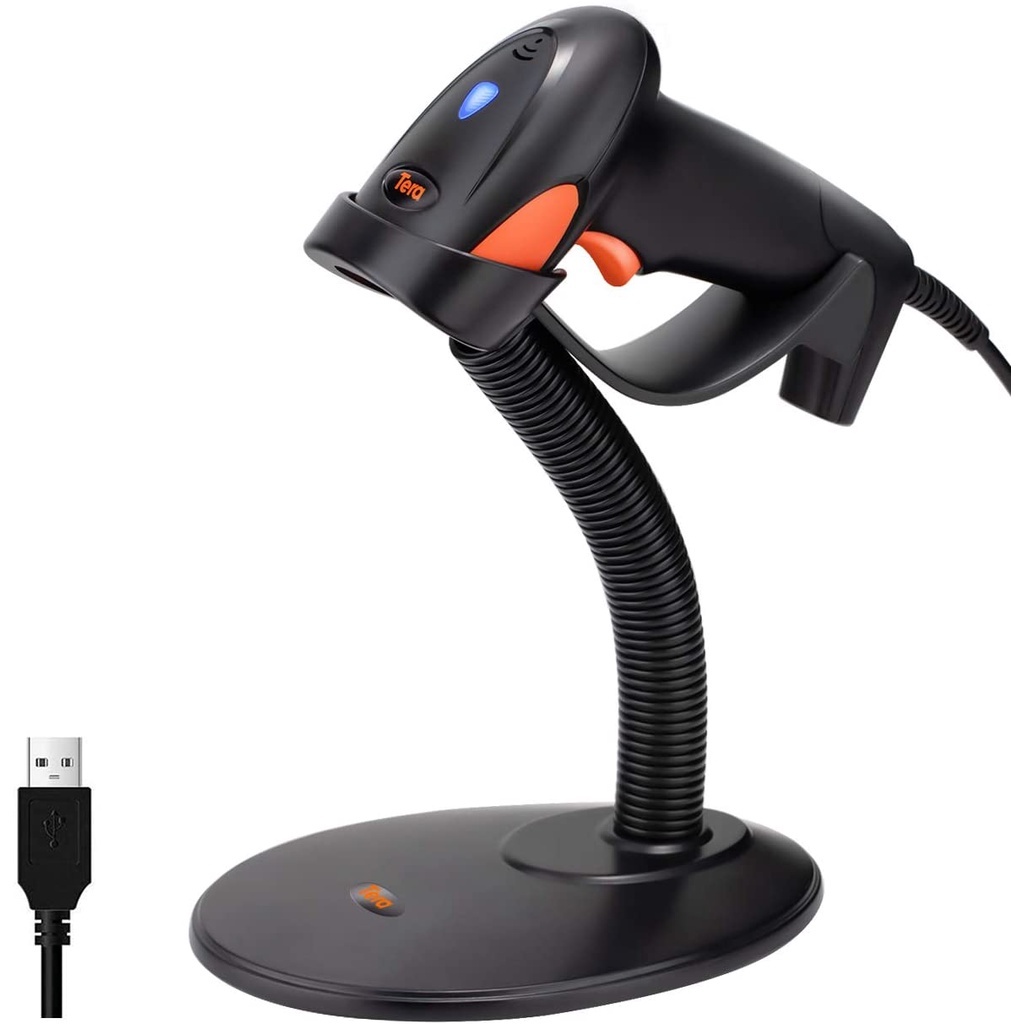 Tera Pro Barcode Scanner 1D Wired Barcode Scanner with Stand Scanning ...