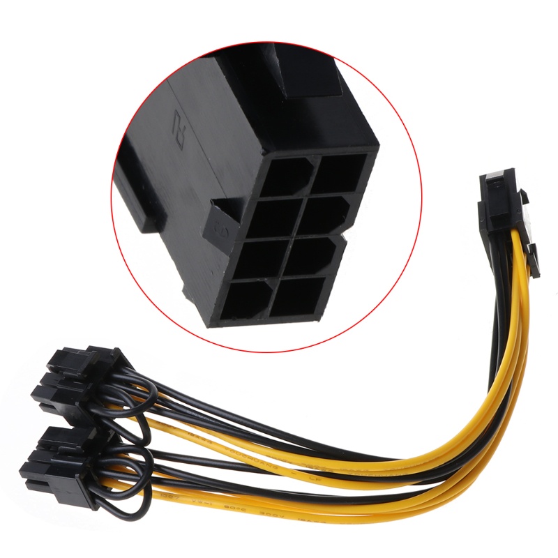 Moon4 8Pin ถึง Dual 8 Pin สายไฟอะแดปเตอร์สาย GPU 8 Pin CPU ถึง 8Pin 6+2 ...