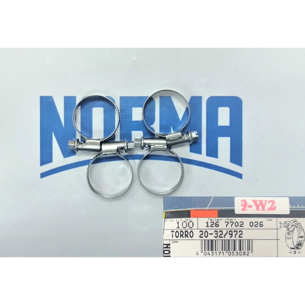 เหล็กรัดท่อสเตนเลส เข็มขัด NORMA W2-9 (8-12)-(130-150) NORMA TORRO W2 ...