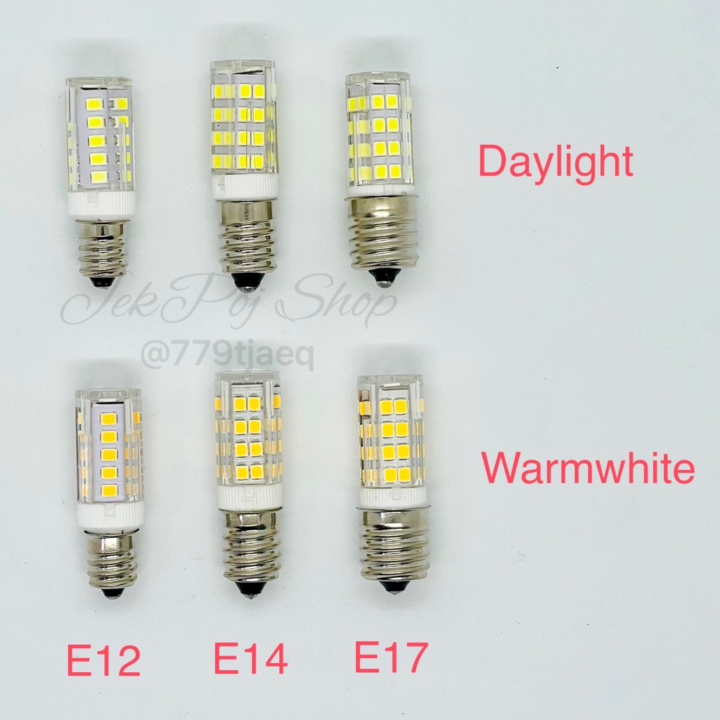 หลอดไฟ LED หลอดตู้เย็น หลอดศาลเจ้า E12/E14/E17 สีขาว และสีวอร์ม | Shopee Thailand