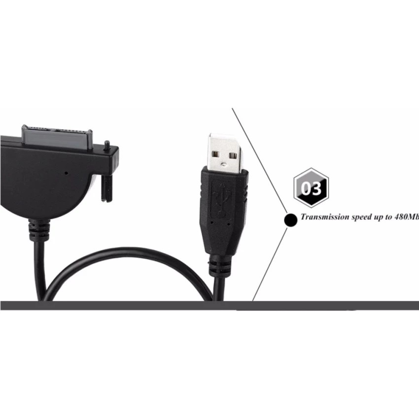 USB To SATA Optical Drive Cable (7+6) 13Pin External Laptop DVD CDROM ...