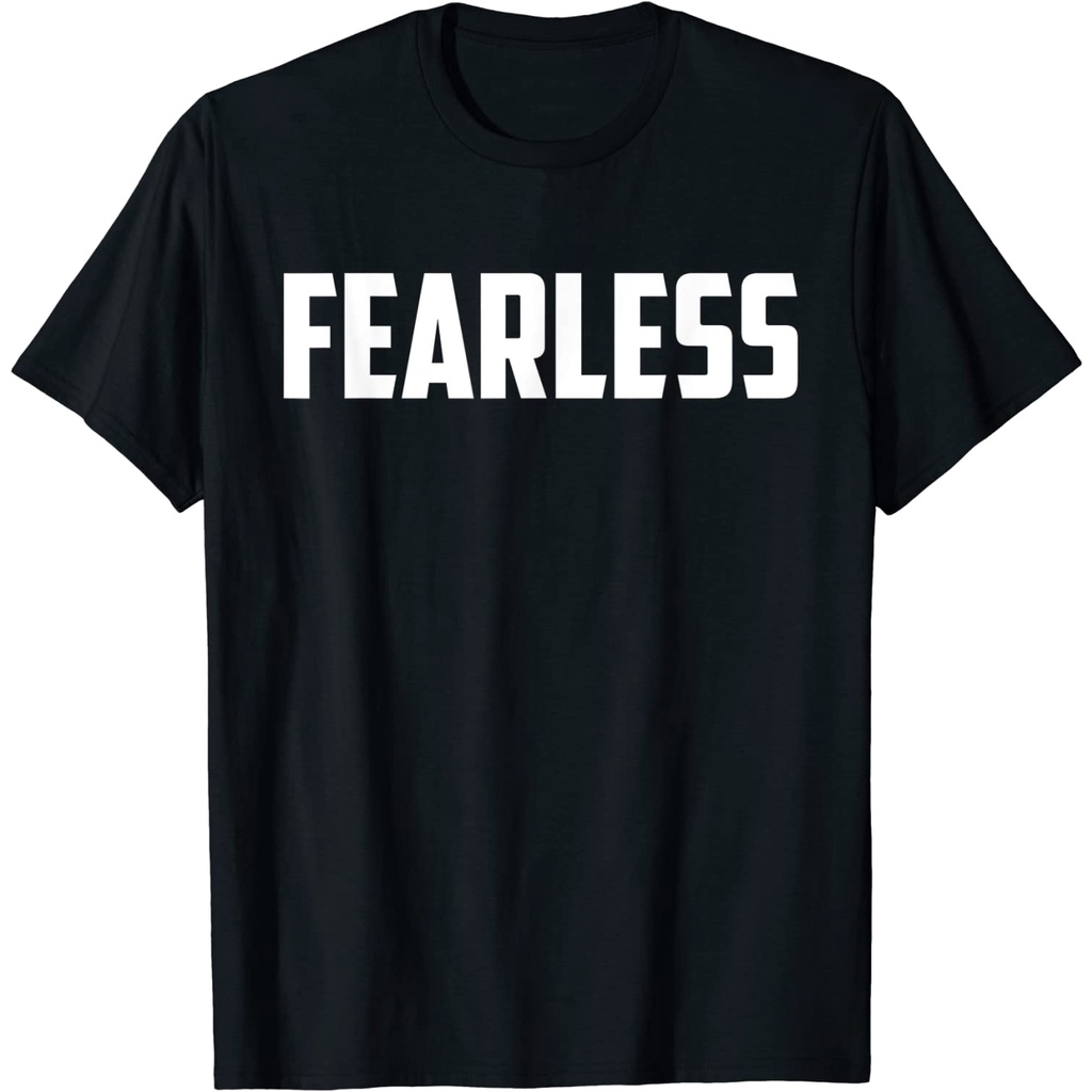 เสื้อยืดผ้าฝ้ายพิมพ์ลายคลาสสิก เสื้อยืดแขนสั้น พิมพ์ลายคําคม Fearless ...