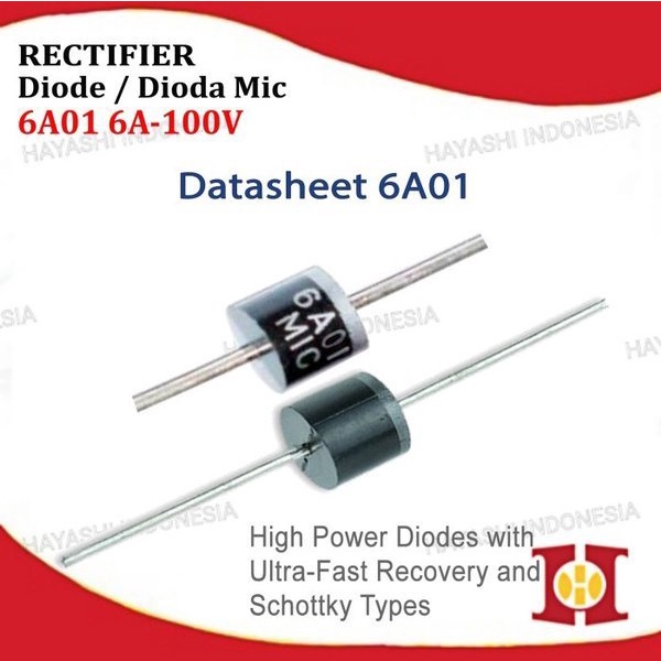 เครื่องรับส่งสัญญาณไดโอด MIC IN6A01 6A10 6 Ampere 6A 10 01 6A 100V (50 ...