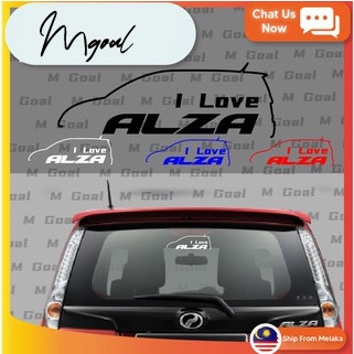 สติกเกอร์ Perodua ALZA ILOVE ALZA CAR STICKER [เกรดสูง ป้องกันรังสียูวี ...