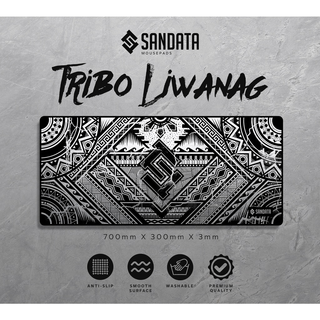 Sandata TRIBO LIWANAG แผ่นรองเมาส์สําหรับเล่นเกมขอบเย็บแบบขยาย | ชนเผ่า ...