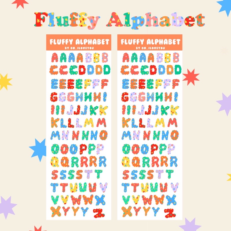 Fluffy alphabet: สติ๊กเกอร์ตัวอักษรสุดปุ๊กปิ๊ก | Shopee Thailand