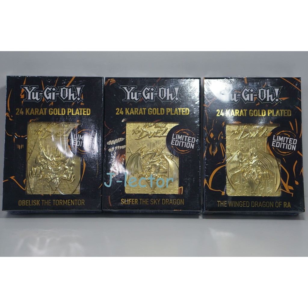 Yu-Gi-Oh! 24K Gold Plated Card Set of 3 God Osiris Obelisk Ra | Shopee ...