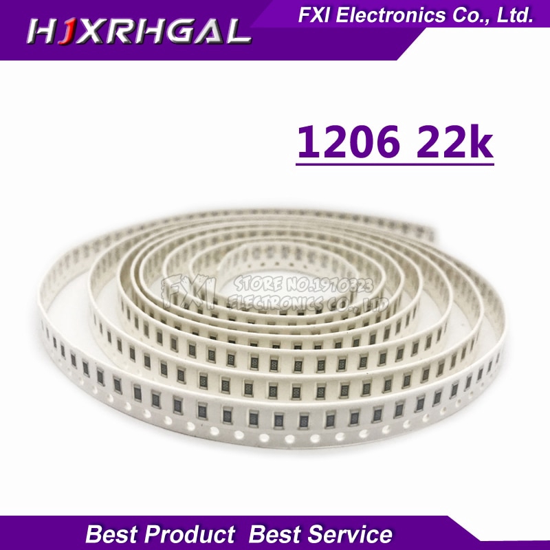 100PCS 1206 SMD Resistor 22K ohm chip resistor 0.25W 1/4W 223 new ...