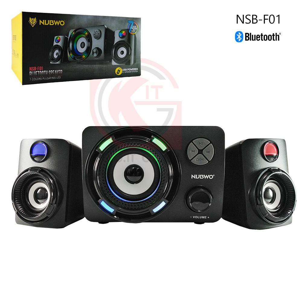 Nubwo Speaker Bluetooth (NSB-F01) ไฟ LED 7 สี | Shopee Thailand