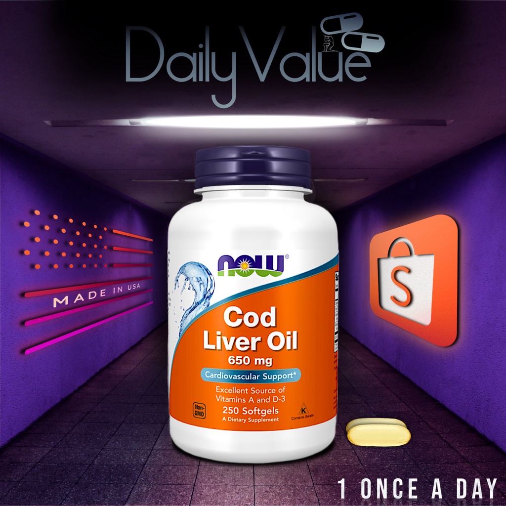 น้ำมันตับปลาค็อด / Cod Liver Oil 650 MG / 1,000 MG by NOW FOODS | Shopee Thailand