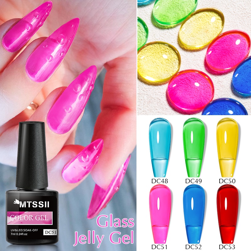 MTSSII เจลลี่ กาวติดเล็บปลอม เล็บเจล ยาทาเล็บเจลลูกแก้ว สร้างสรรค์ Soak Off Nail Gel Polish ...