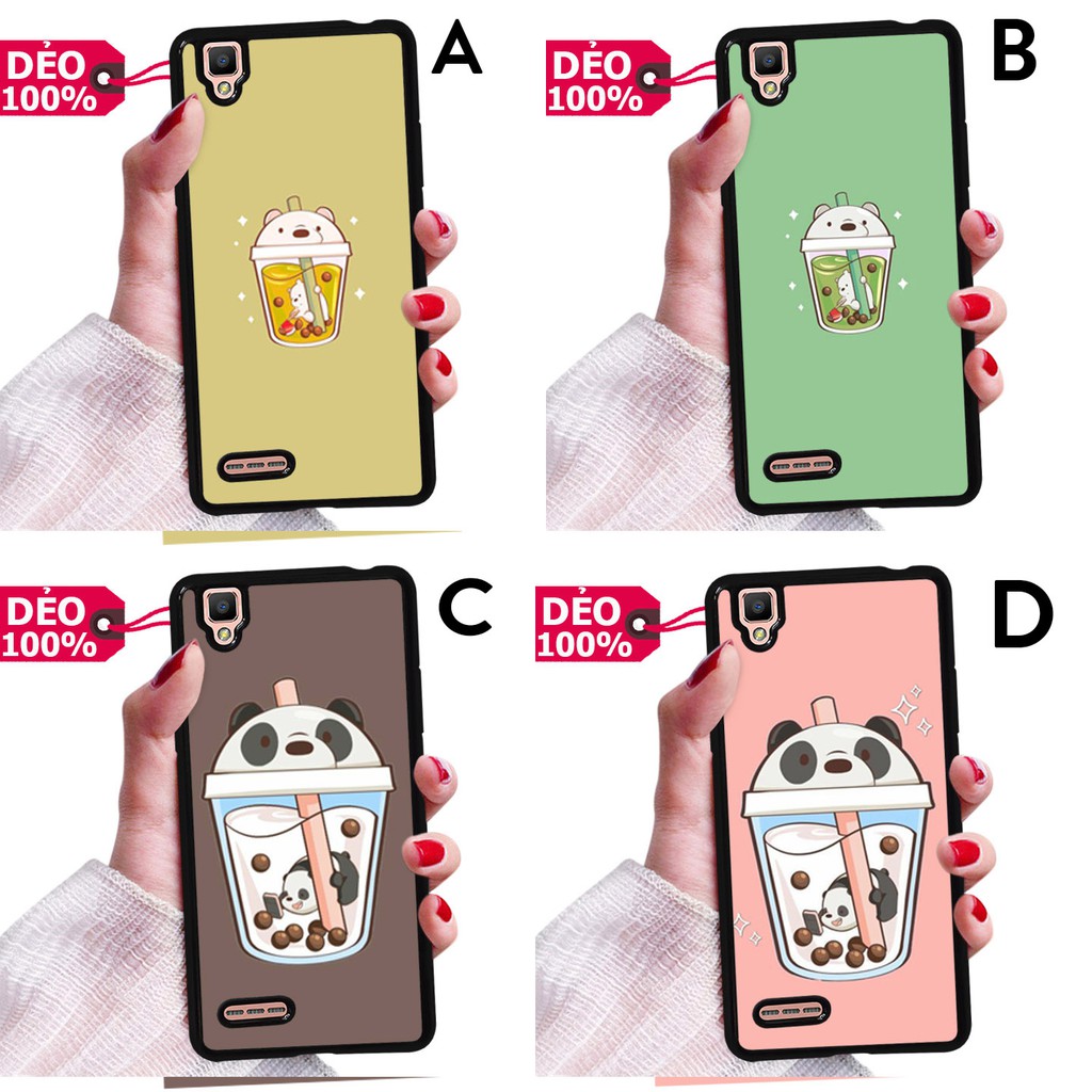 เคส Oppo F1 FLEXIBLE พร้อม FAT BEAR MILK TEA BACKGROUND พร้อมฝาครอบ ...