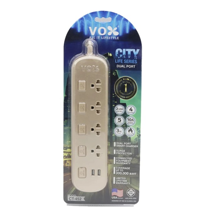 Vox ปลั๊กไฟมาตรฐาน มอก. รุ่น CT452 | Shopee Thailand