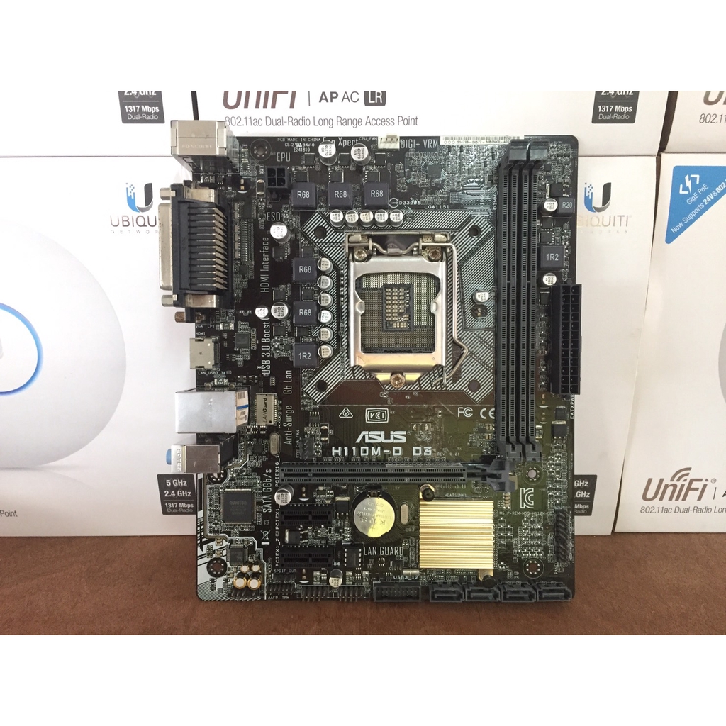 เมนบอร์ด ASUS H110M-D DDR4 usb3.0 Socket 1151 ใช้งานปกติ (ไม่มีฝาหลัง ...