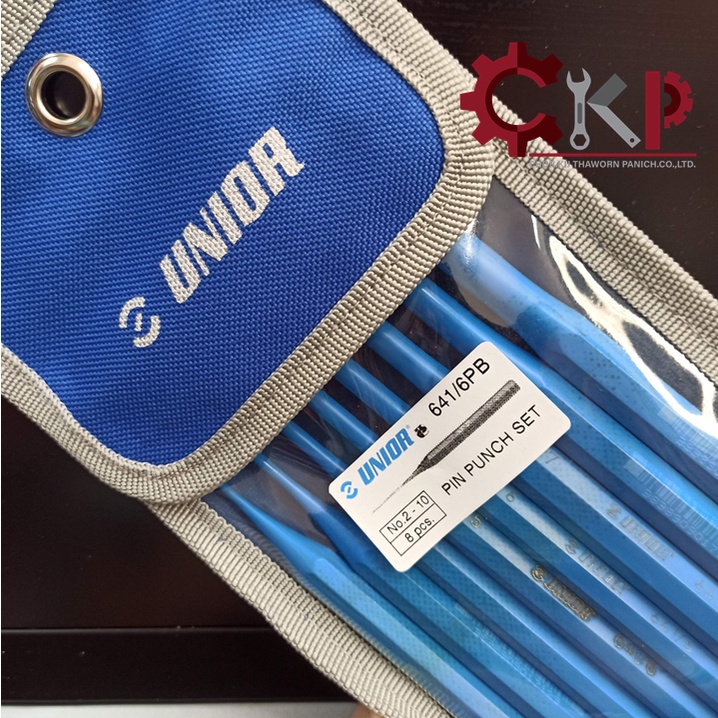 UNIOR เหล็กส่งขนาน 8 ตัวชุด 2-10 mm. ในซองพลาสติก รุ่น 641/6PB ออก ...