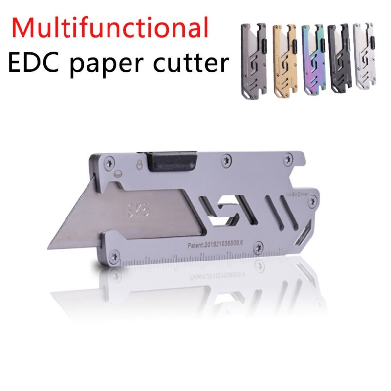 Stainless Steel EDC Folding Utility Knife Multifunction Paper Cutter ...