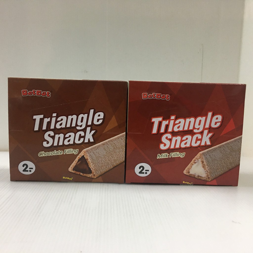 Triangle Snack with (Chocolate / Milk) Filling ขนมอบกรอบสอดไส้ครีม (รส ...