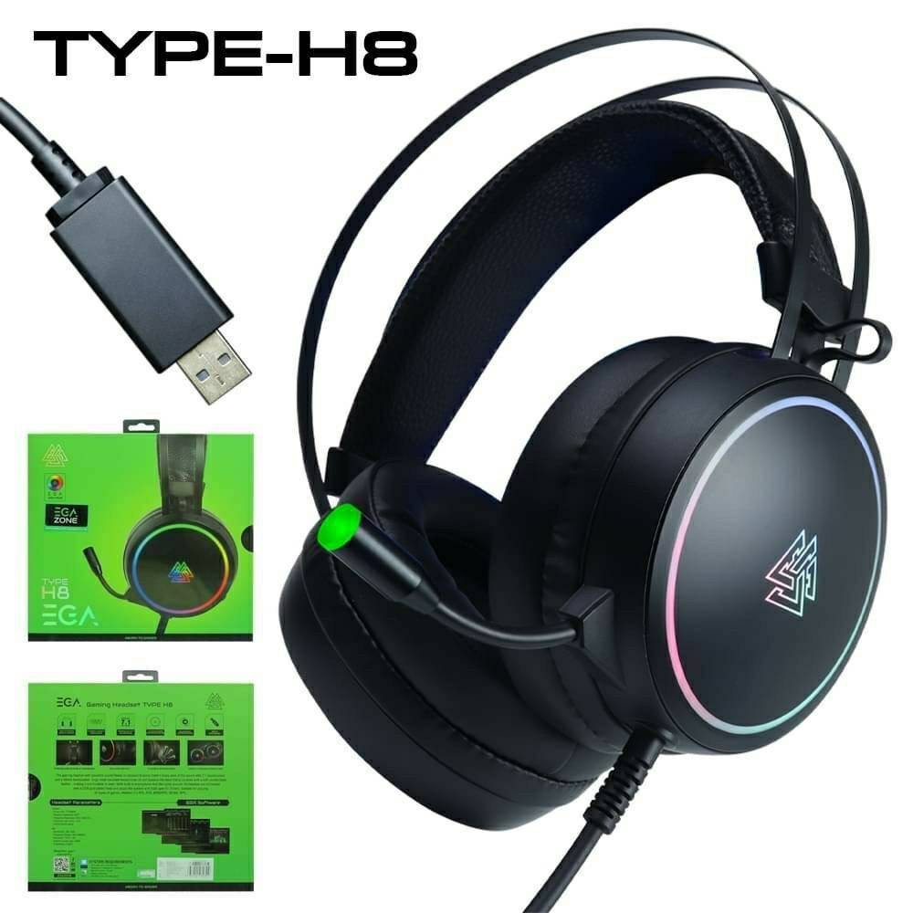EGA TYPE H8 Gaming Headset 7.1 Virtual Surround USB ของแท้ ประกัน 2 ปี ...