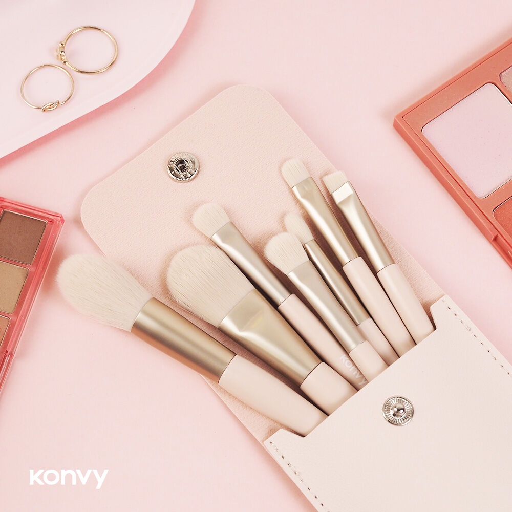 Konvy Novice Portable Makeup Brush Set #Pink [7pcs] คอนวี่ เซทแปรง ...