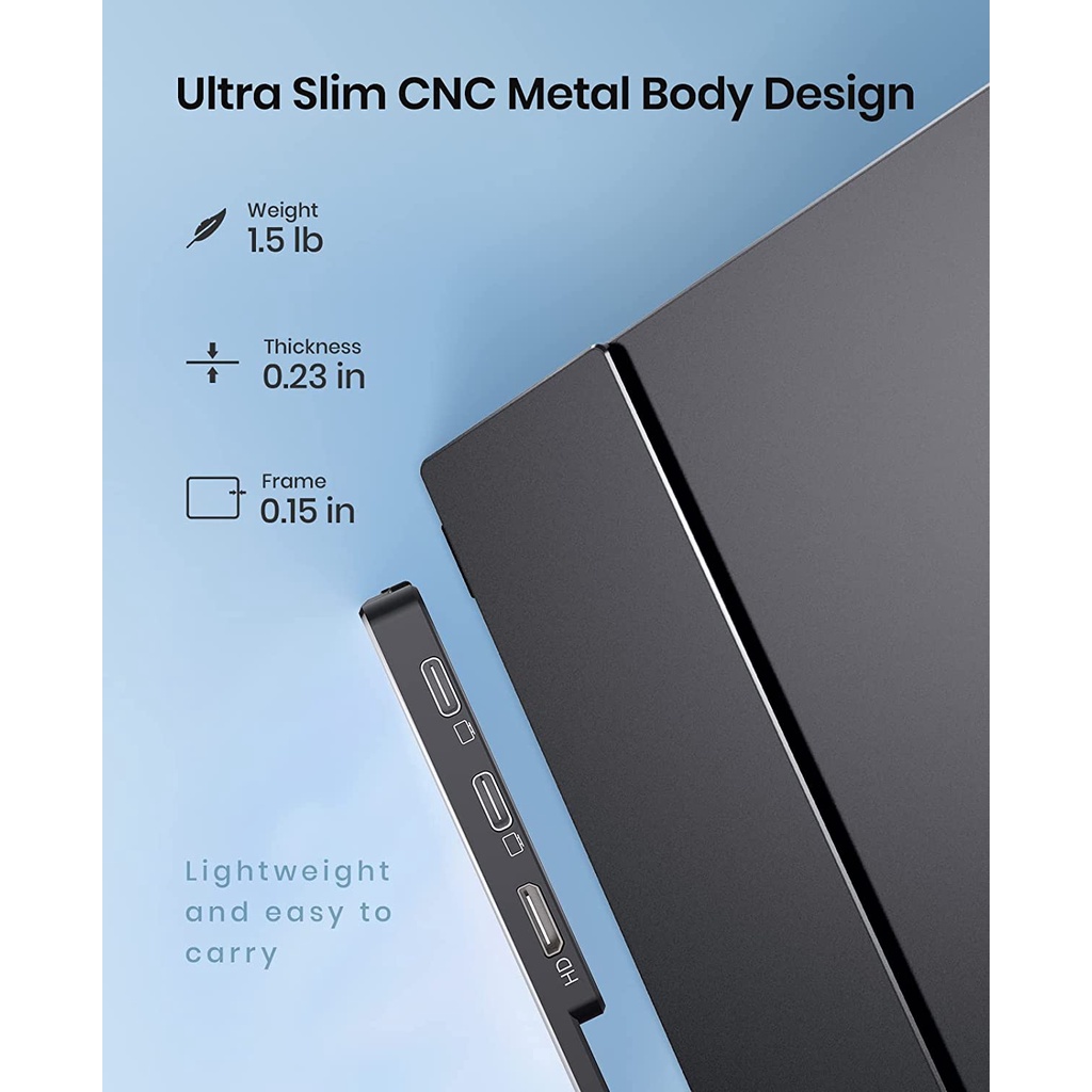 Arzopa 14'' Ultra Slim Portable Laptop Monitor FHD 1080P External ...