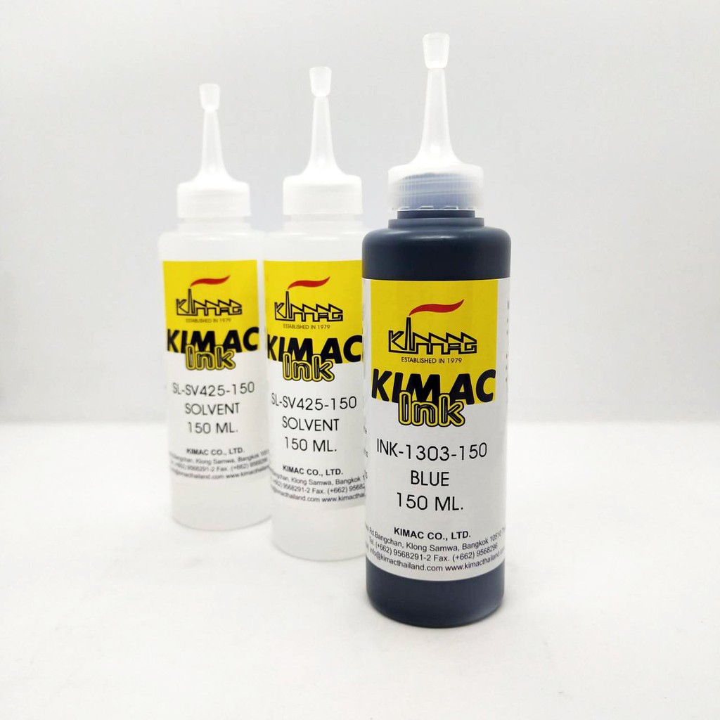 หมึกแสตมป์อุตสาหกรรมกันน้ำ KIMAC INK พร้อมสารละลาย Solvent คุ้มค่า ...