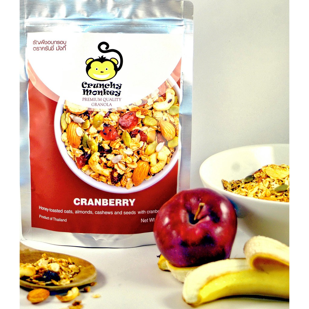 Crunchy Monkey Granola 4 รสชาติให้เลือก อาหารเช้า กราโนล่า ธัญพืช ลูก ...