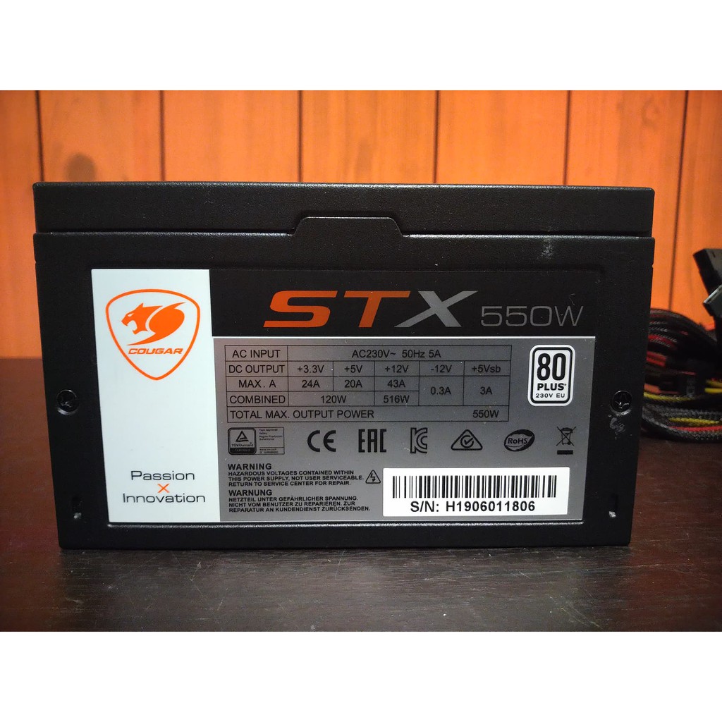 PSU Cougar STX 550W 80+ PLUS รับประกัน 4 เดือน #Power Supply PC อุปกรณ์ ...