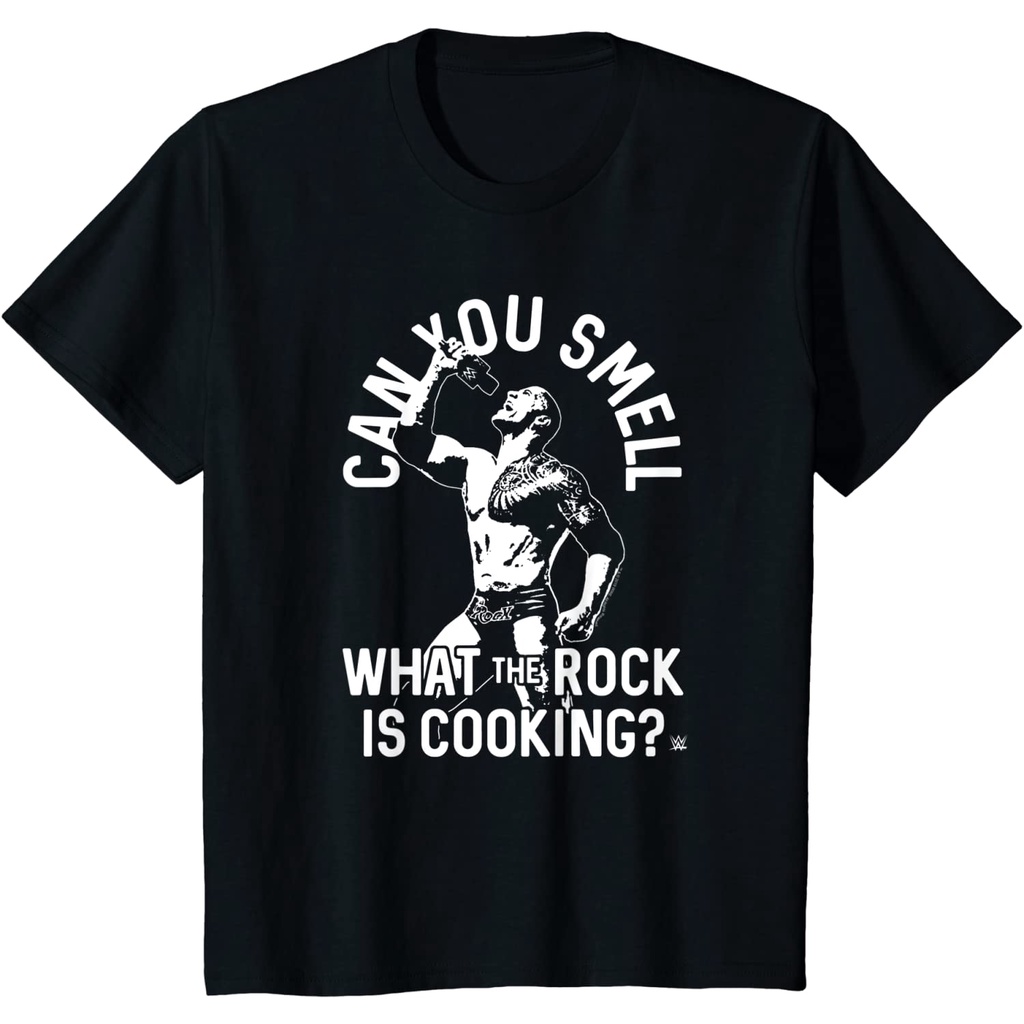 เสื้อยืดลําลอง แขนสั้น พิมพ์ลาย WWE Can You Smell What The Rock Is ...