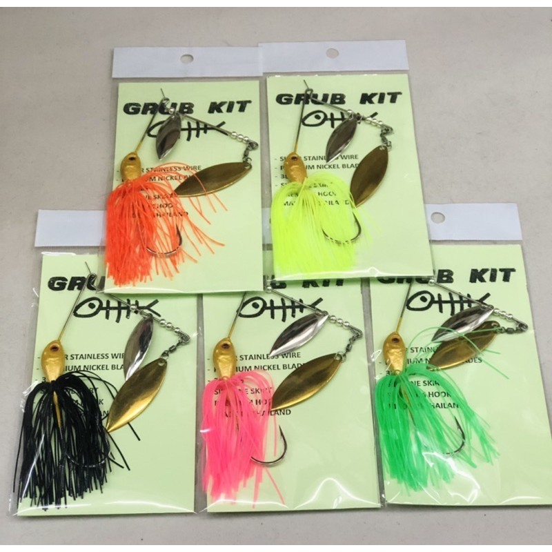 สปินเนอร์เบท GRUB KIT ใบพัดสแตนเลส และ มัดเบส | Shopee Thailand