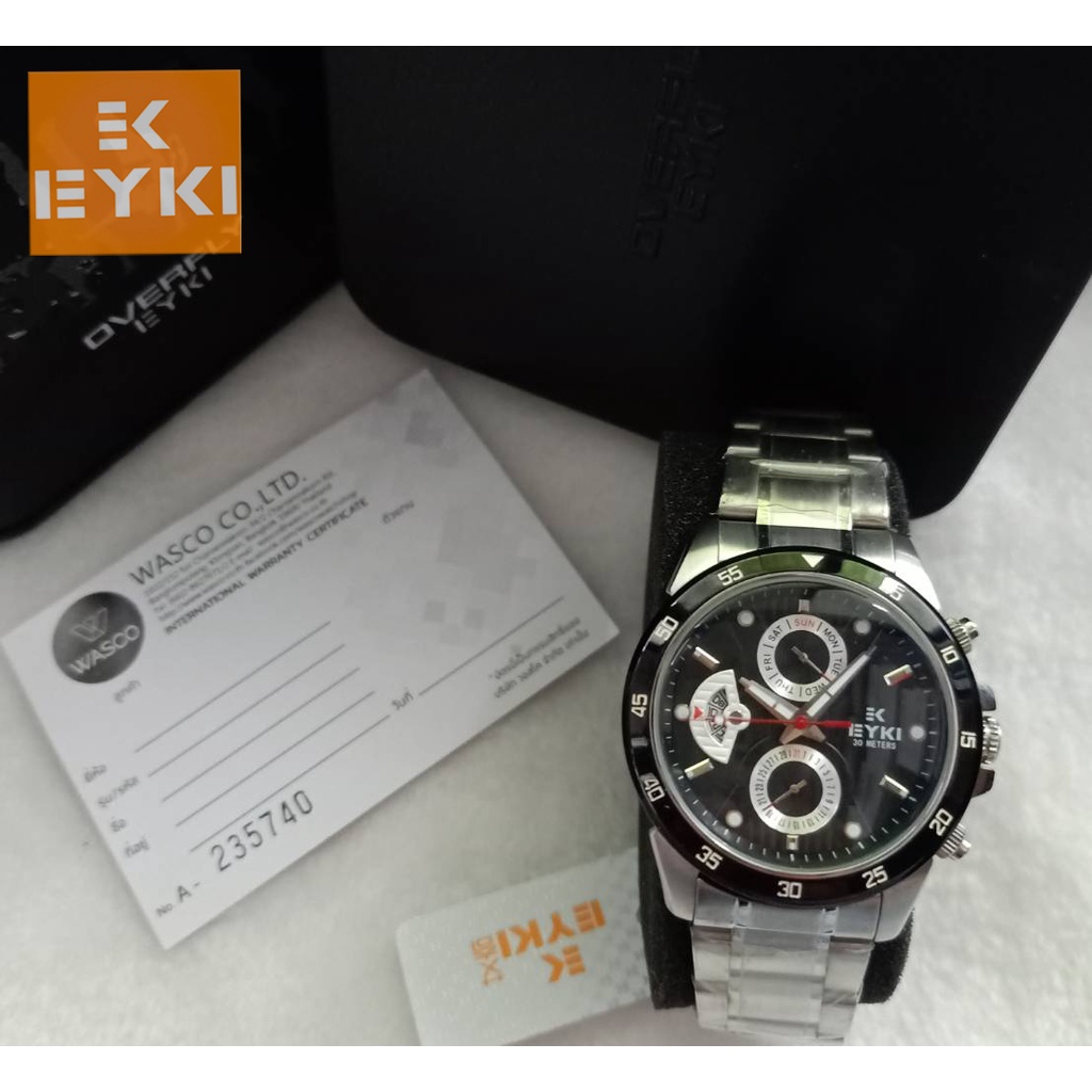 OVERFLY EYKI โอเวอร์ฟาย อิกิ นาฬิกาข้อมือผู้ชาย รุ่นEOVS864L-SB02 สายสแตนเลส(รับประกัน1ปี ...