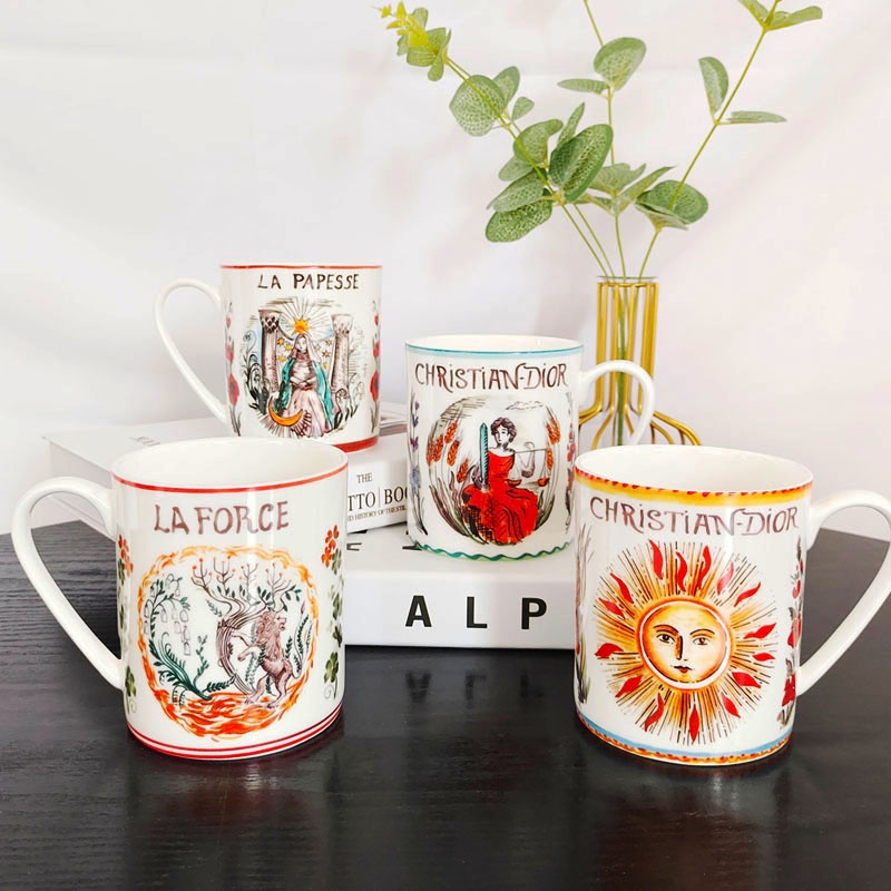 DIOR Full Bone China Mug Set Water Cup Couple Cup | Shopee Thailand