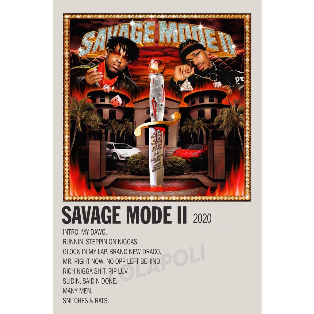 ปกโปสเตอร์ อัลบั้ม Savage Mode II - 21 Savage & Metro Boomin | Shopee ...