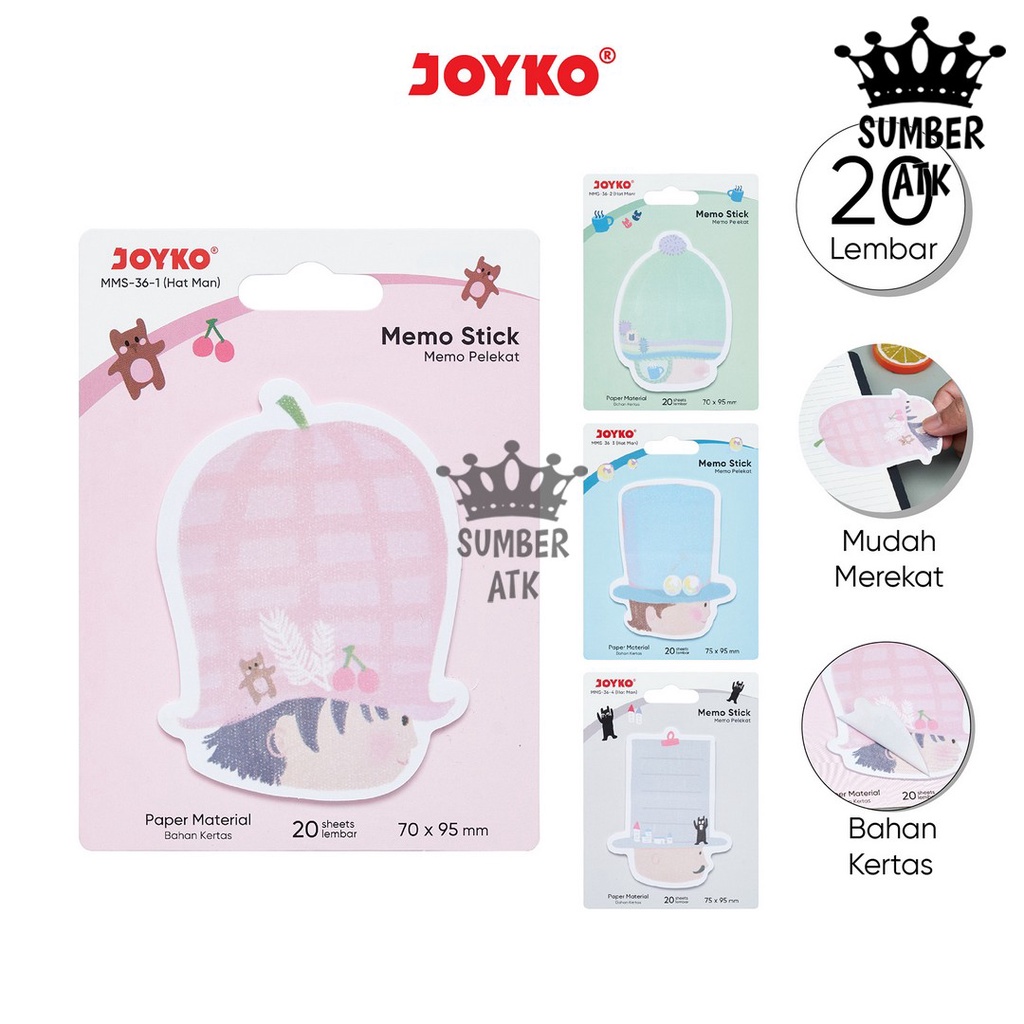Joyko MMS-36 Hat Man Paper Sticky Note Memo Stick Memo | Shopee Thailand