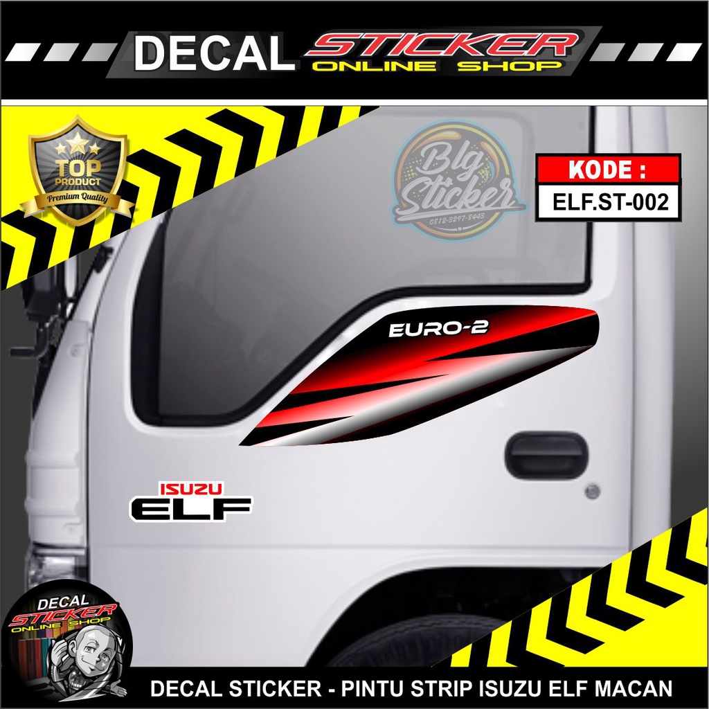 ISUZU STICKER ELF EURO RIGHT ซ้ายด้านข้างประตูหลากหลายพิมพ์รูปลอกสติกเก ...