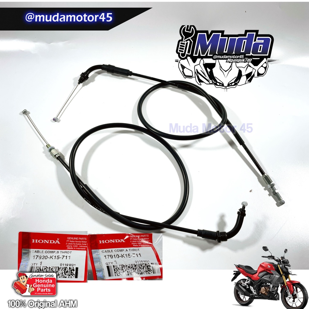 สายเคเบิลแก๊ส ด้านบน และล่าง CB150R V4 K15P 2021 2022 17910-17920-K15 ...