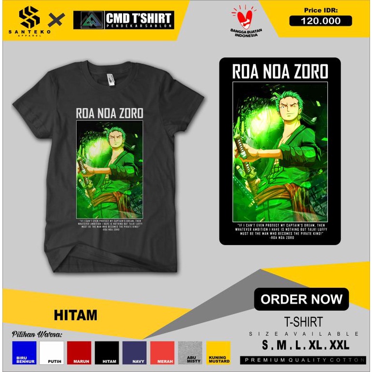 เสื้อยืด One Piece Roa Noa Zoro Original 0160s - SANTEKO Apparel ...
