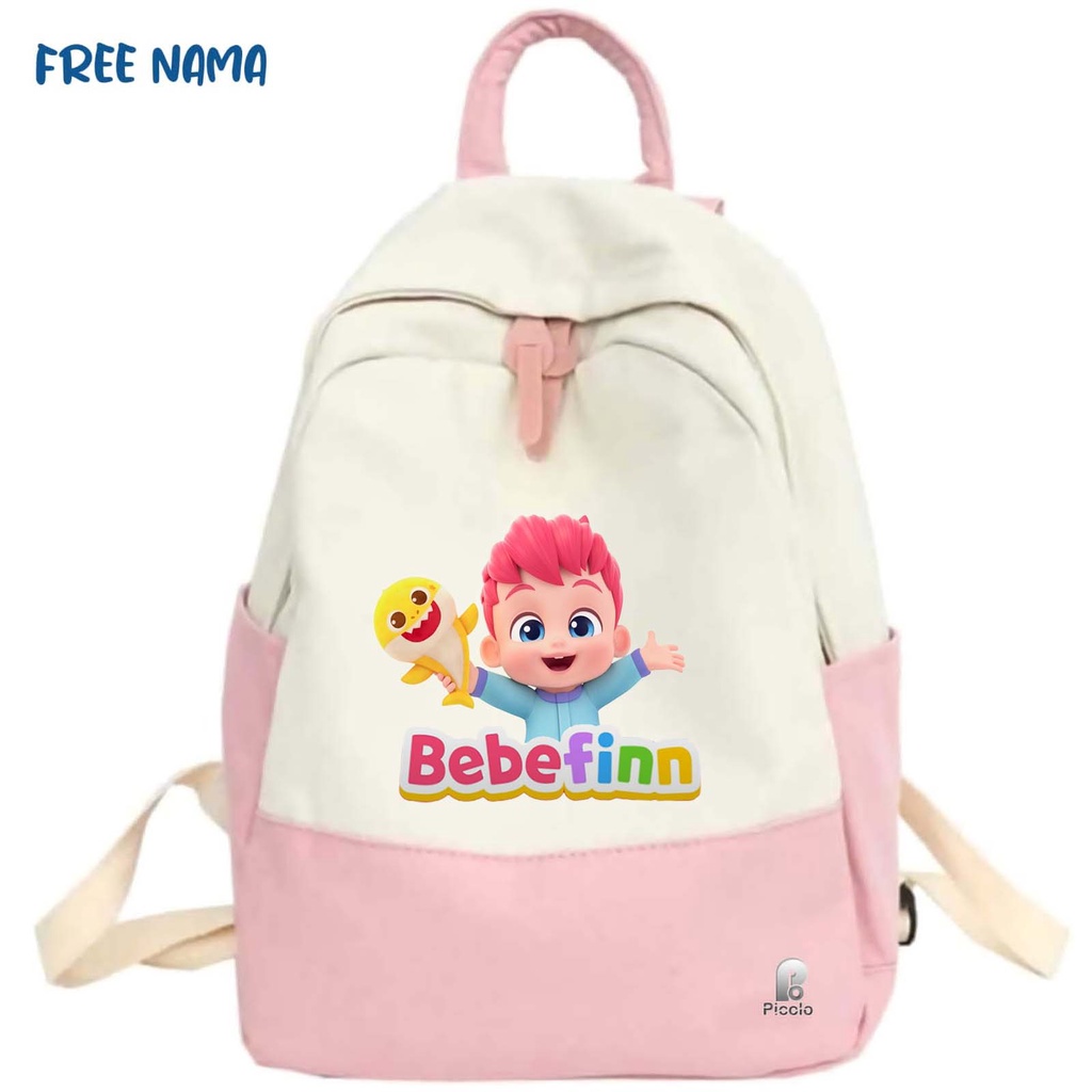 School BACKPACK กระเป๋าเป้ การ์ตูน BEBEFINN UNISEX MOTIF (ชื่อฟรี ...
