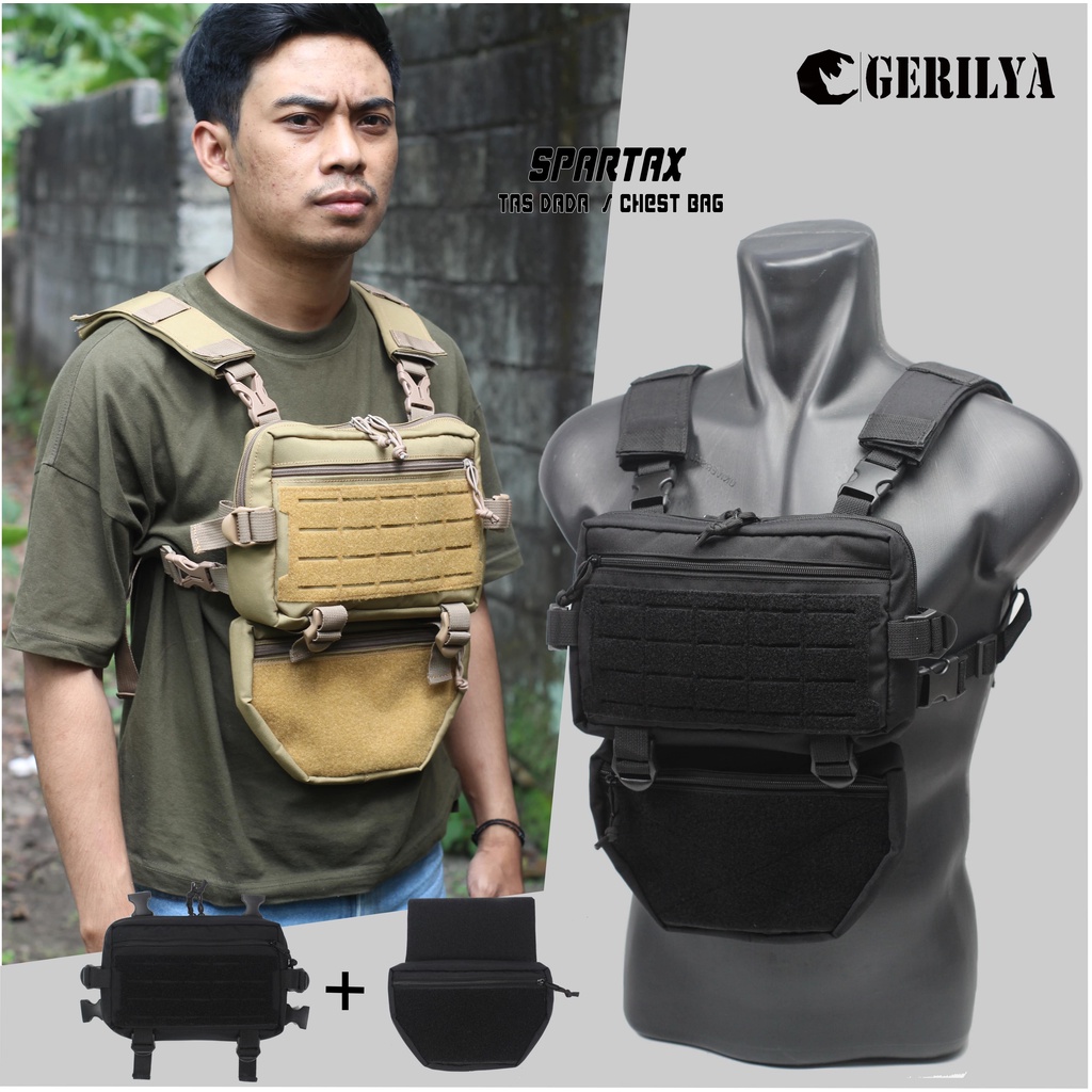 Chestbag TACTICAL ARMY CHEST BAG CHEST RIG SPARTAX GERILYA | Shopee ...