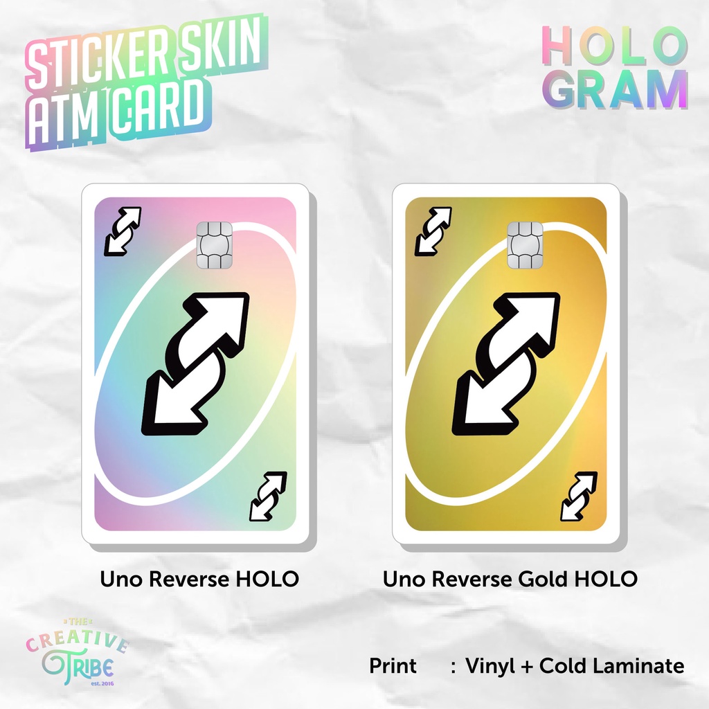 Uno Reverse HOLOGRAM - สติกเกอร์การ์ดผิว HOLOGRAM - Vinyl ATM Debit ...